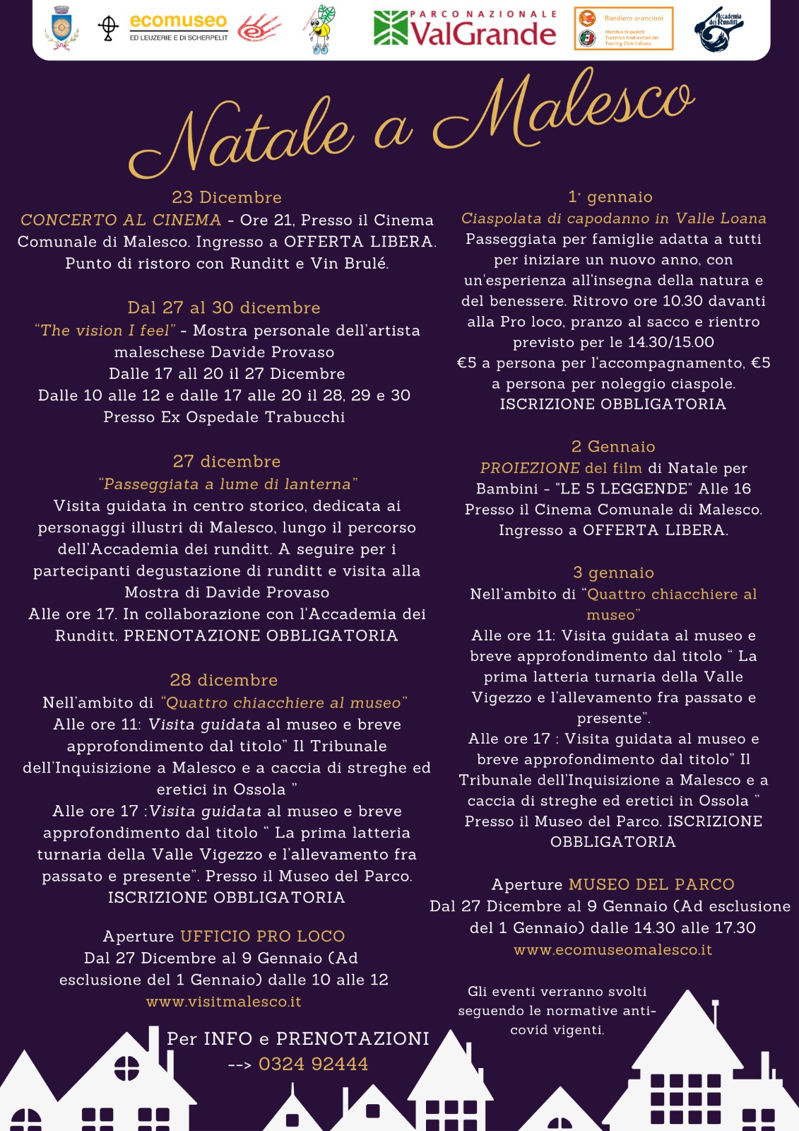 Eventi di Natale a Malesco 2021 - Ecomuseo Malesco
