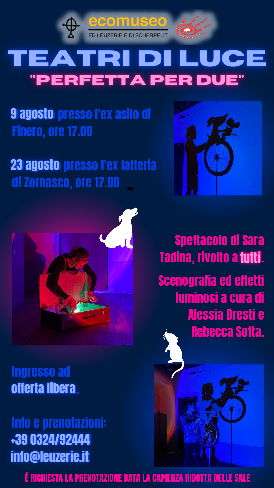 Doppio appuntamento di "Teatri di luce" - Ecomuseo Malesco